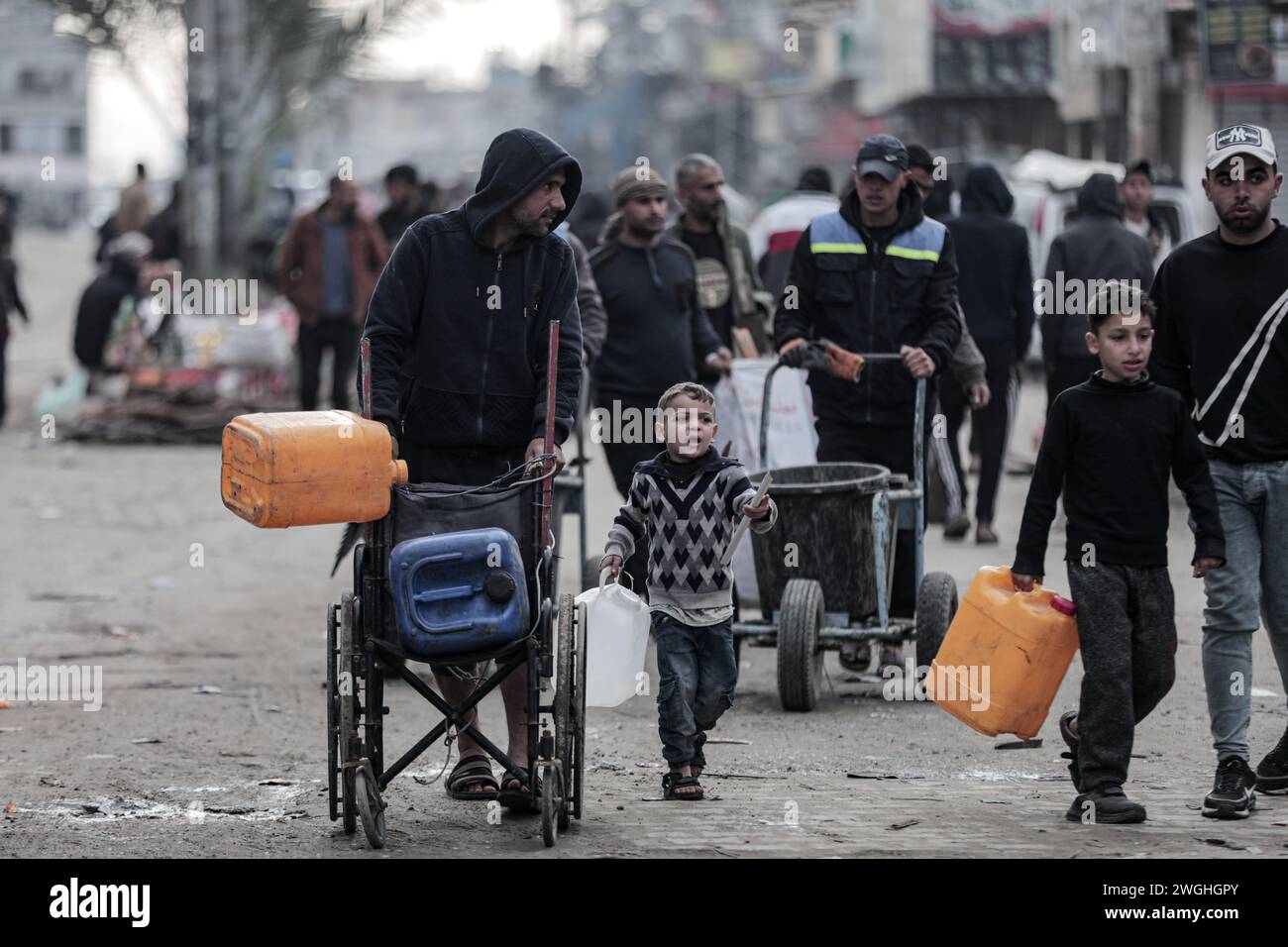 January 16, 2024: Deir Al Balah, Gaza Strip, Palestine. Palestinians ...
