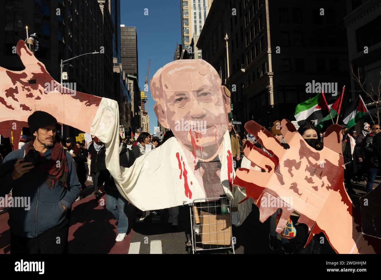 New York, United States. 04th Feb, 2024. A cardboard cutout of Benjamin ...