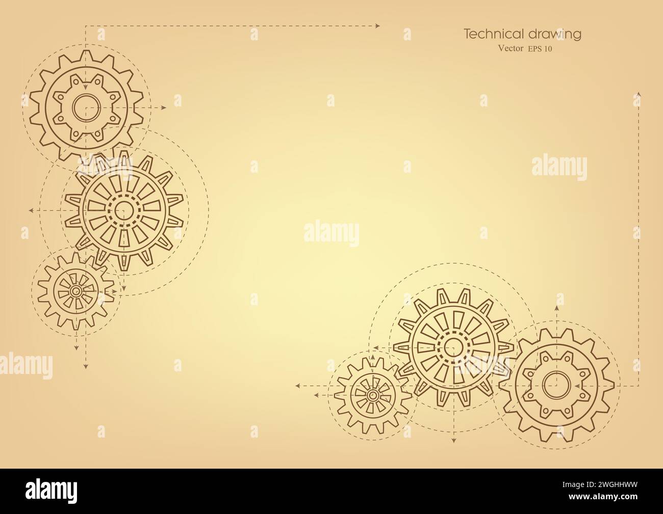 Retro gears.Technical background .Creative technologies ,vector Stock ...