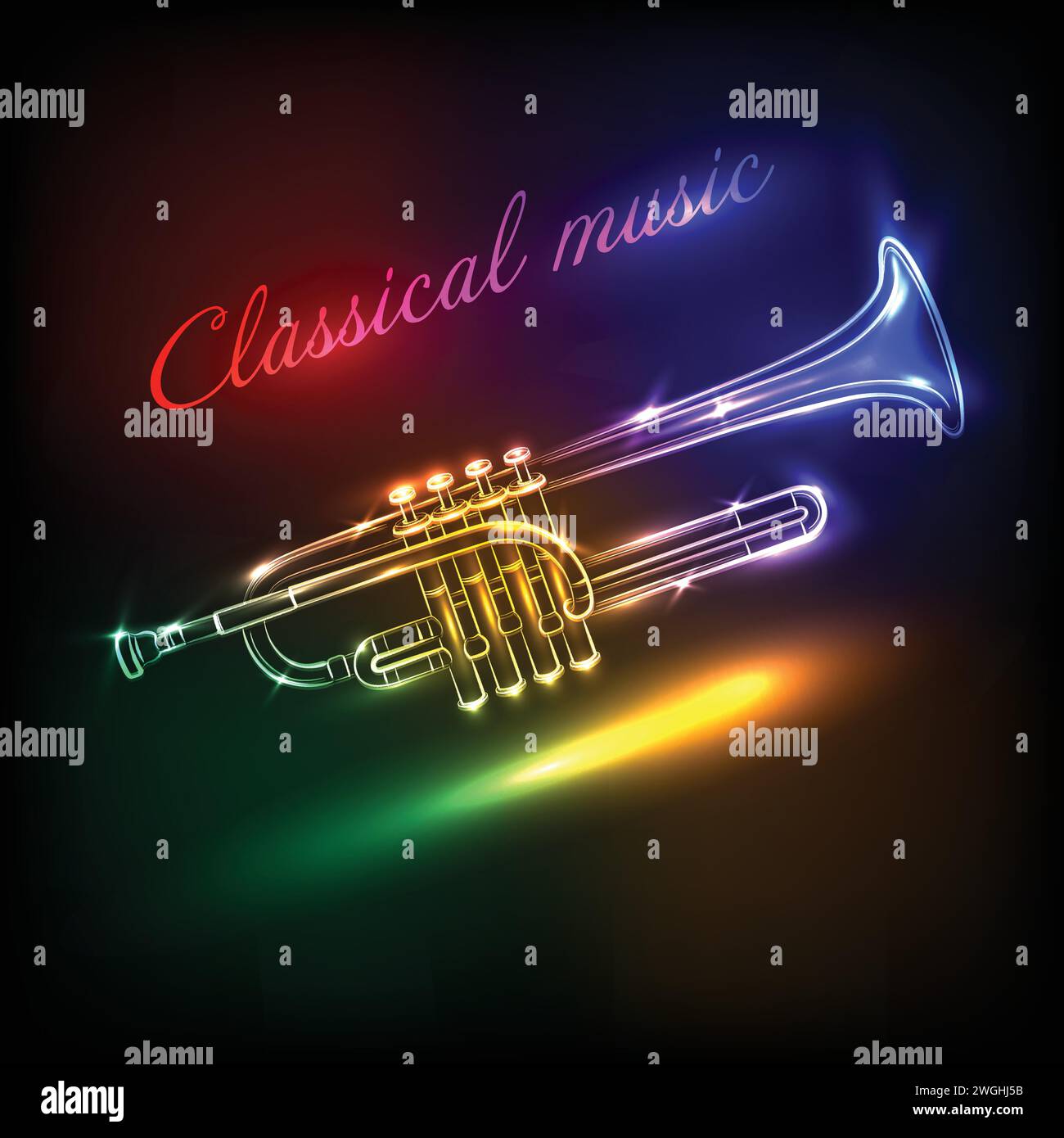 Neon melody. Musical instrument Stock Vector Image & Art - Alamy