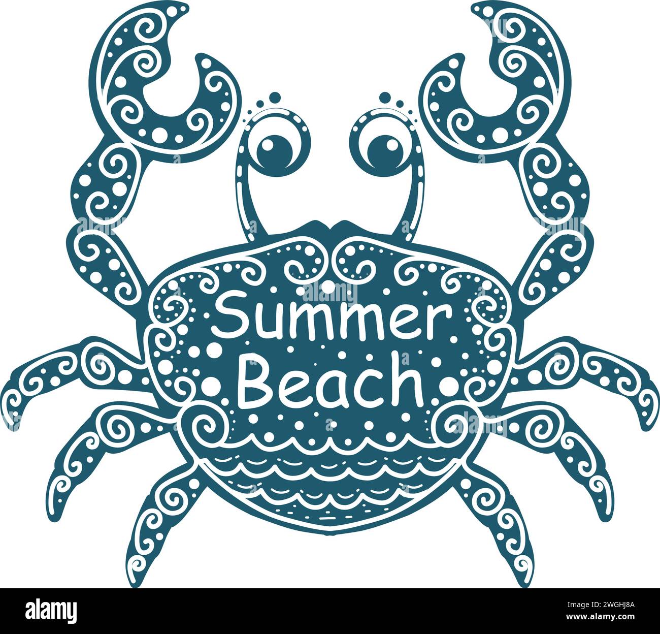 Crab sea animal sketch Cut Out Stock Images & Pictures - Alamy