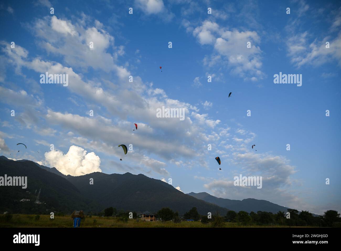 Aerial view flying along mountain hi-res stock photography and images ...