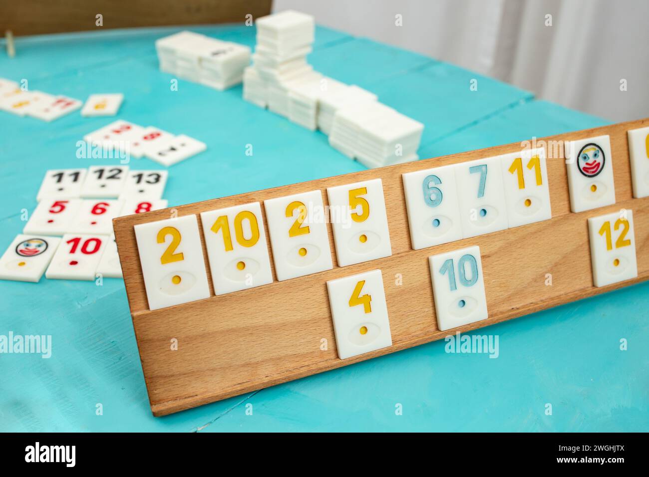 Plastic tiles from the game rummikub, rummicub or okey in Turkey ...
