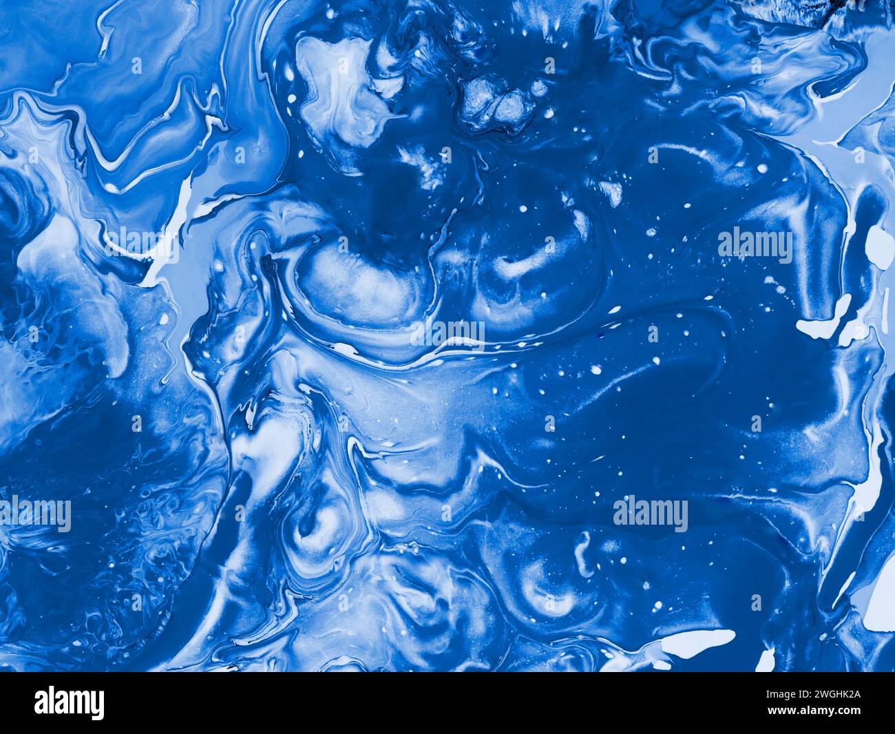 Abstract blue fantastic creative hand painted background, marble and ...