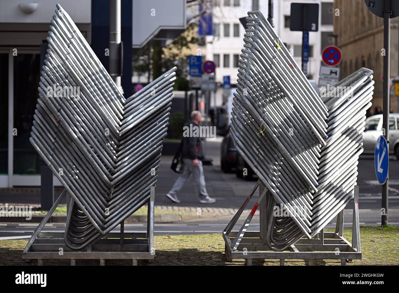 Cologne, Germany. 05th Feb, 2024. Barrier fences, which are to be ...