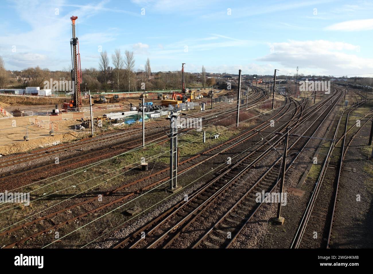 Construction of access road and new bridge over the East Coast Main ...