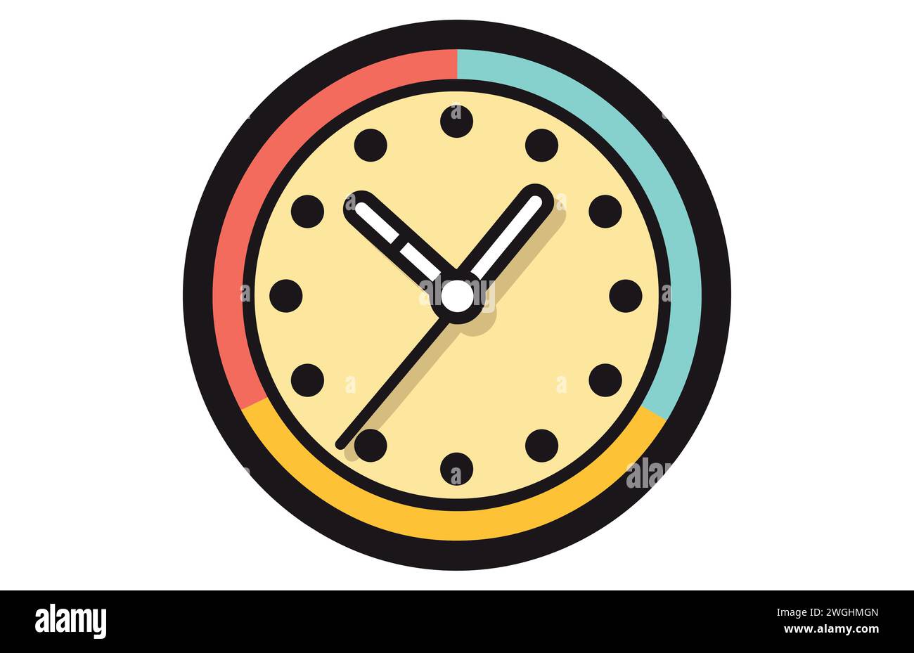 Clock Icon In Flat Style Timer On Color Background Vector Clock Design Element Stock Vector