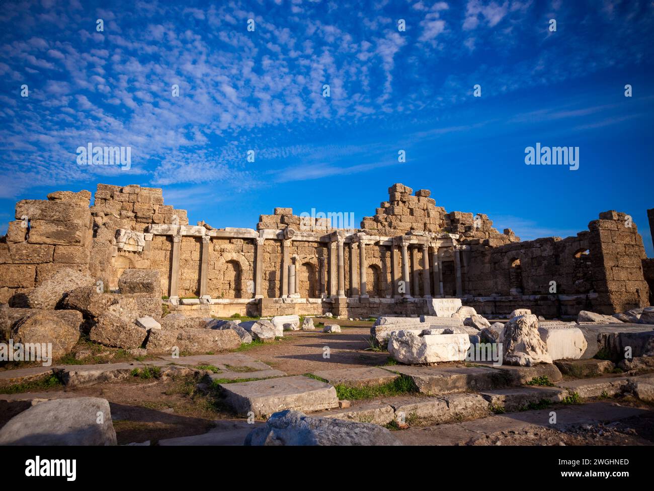 Ancient City Landmark: Historic Ruins and Architecture with Blue Sky ...