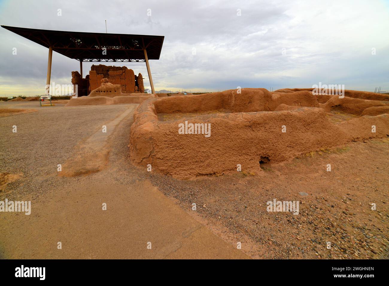 Ancient Casa Grande Ruins National Monument of the Pre-columbian ...