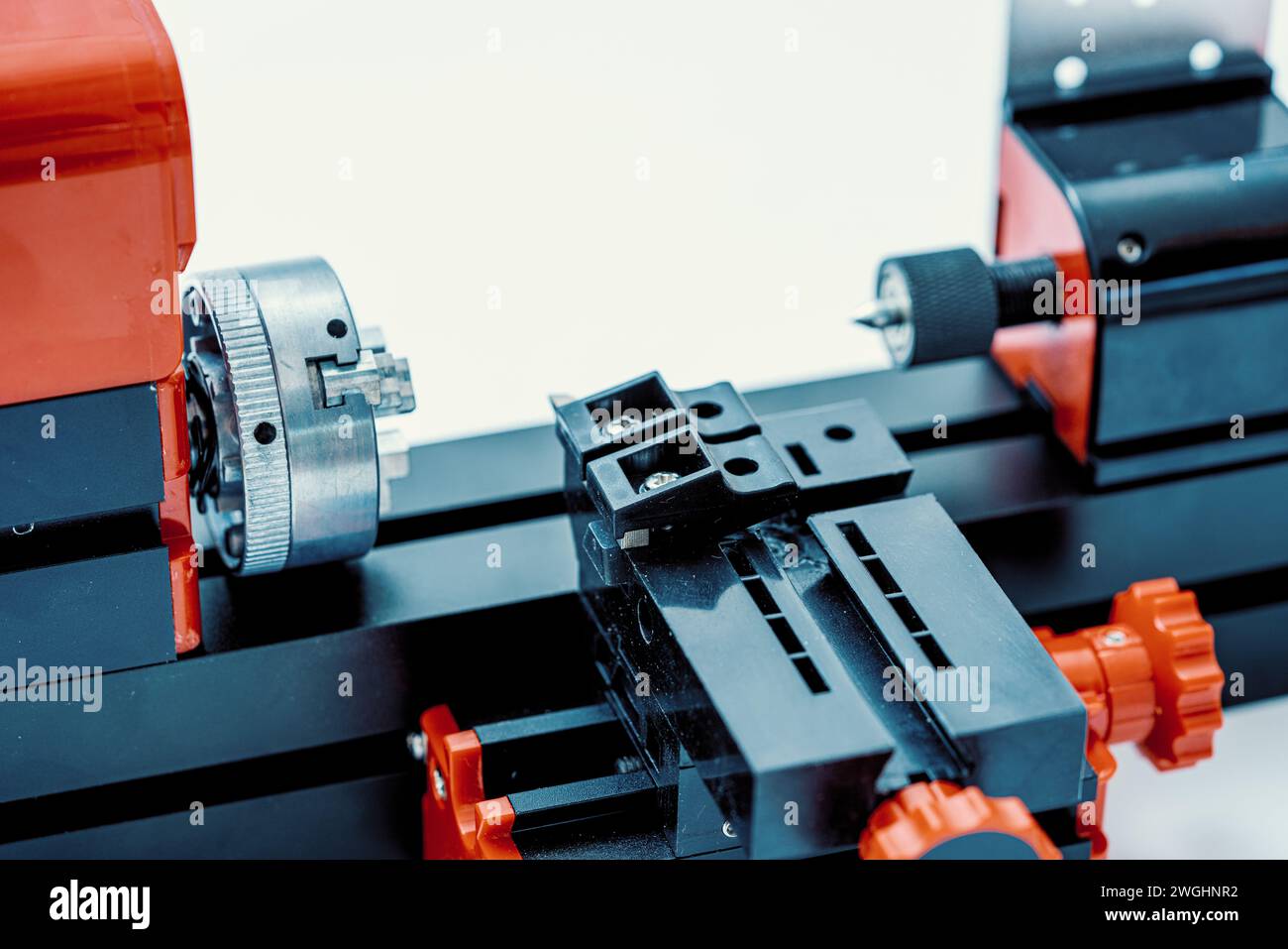 Small diy turning lathe machine for education and hobby Stock Photo - Alamy