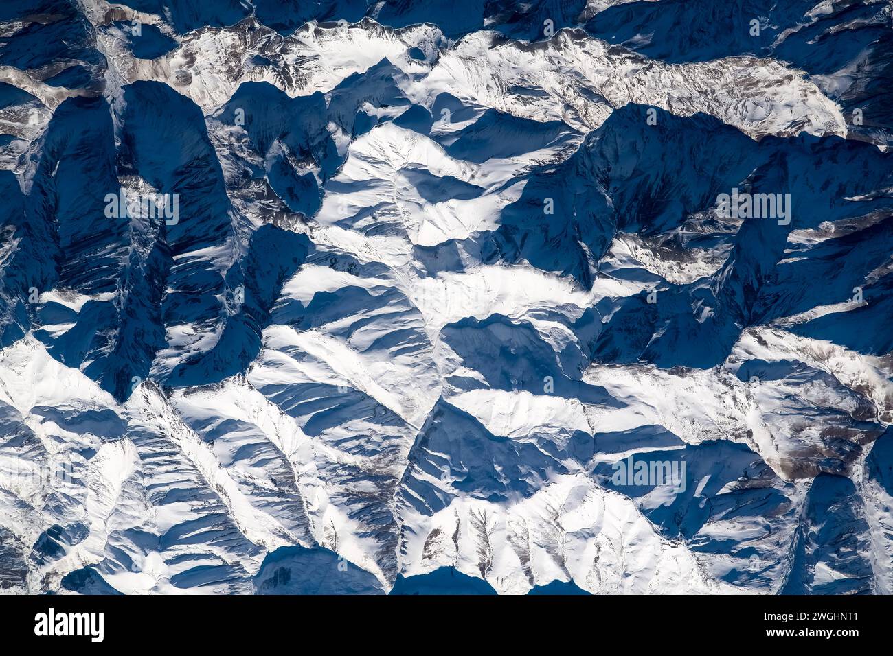Winter snow land mountain range, Kazakhstan Stock Photo - Alamy