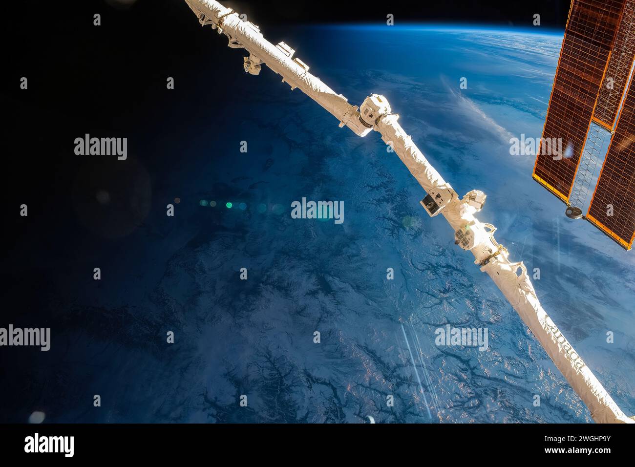 Canadarm International Space Station Planet Earth Stock Photo - Alamy
