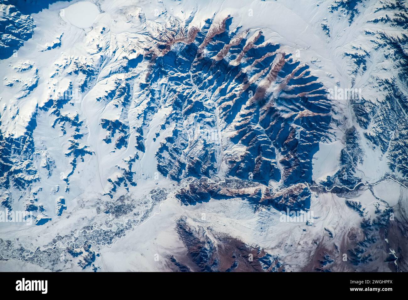 Land terrain feature, winter snow season, Mongolia Stock Photo - Alamy