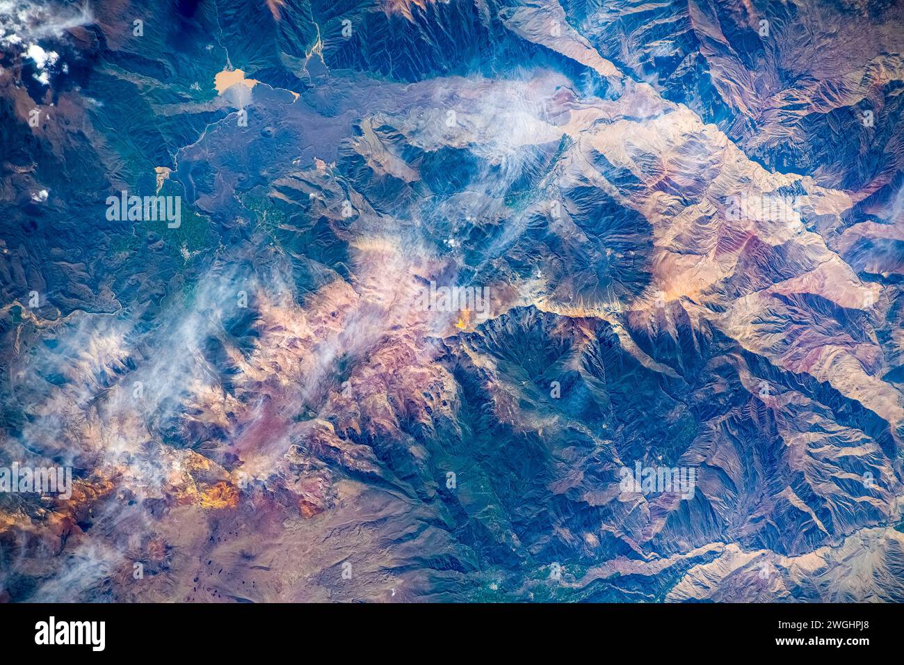 Mountain range land feature in Peru Stock Photo - Alamy