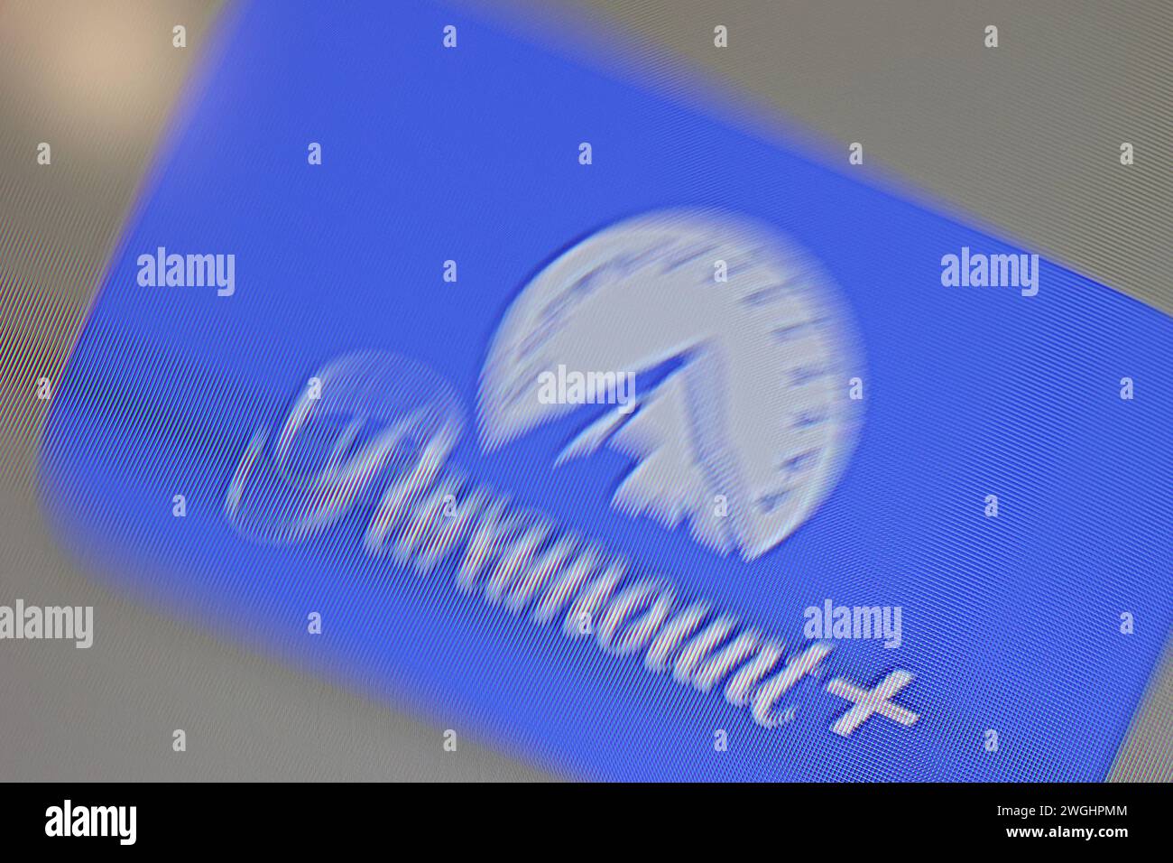 Paramount App auf einem TV. TV App am 05.02.2024 in Siegen/Deutschland ...