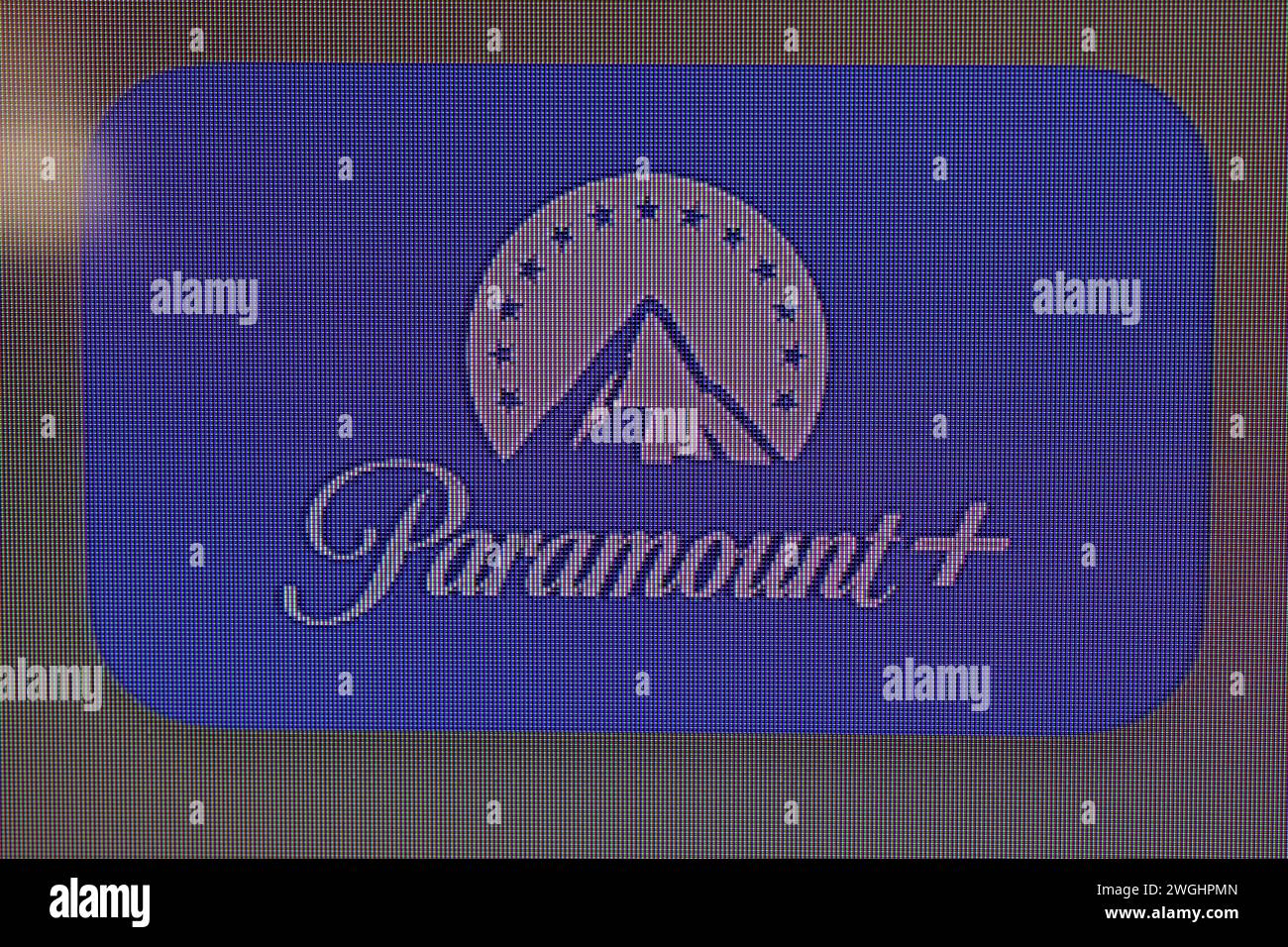 Paramount App auf einem TV. TV App am 05.02.2024 in Siegen/Deutschland ...