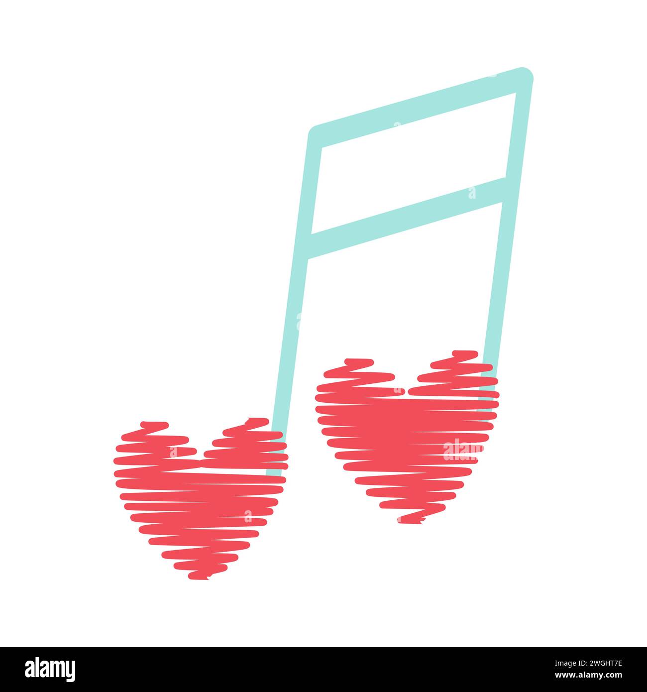 Cute Heart Shaped notes. Simple Hand Drawn Vector Illustration Perfect ...