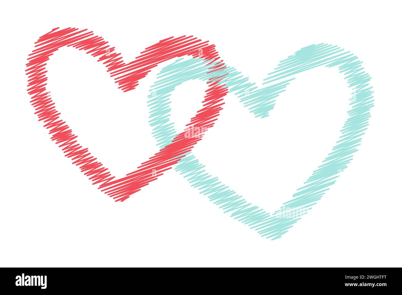 linked hearts icon vector illustration flat logo design. Simple Hand ...