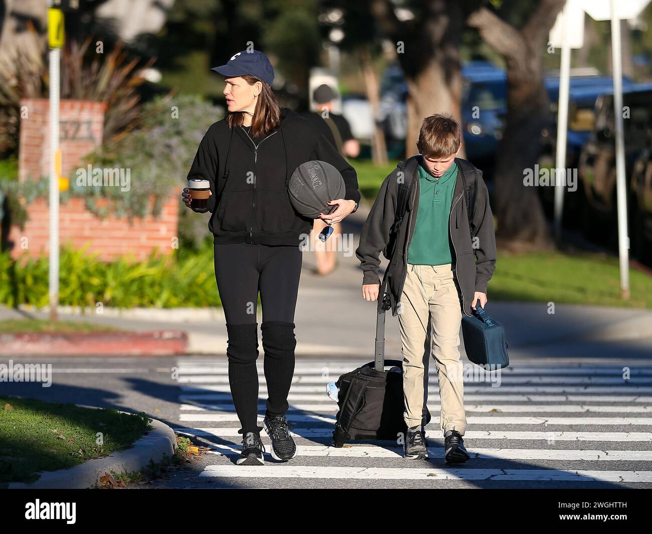 Jennifer Garner picks up son Samuel Affleck from school. Featuring ...