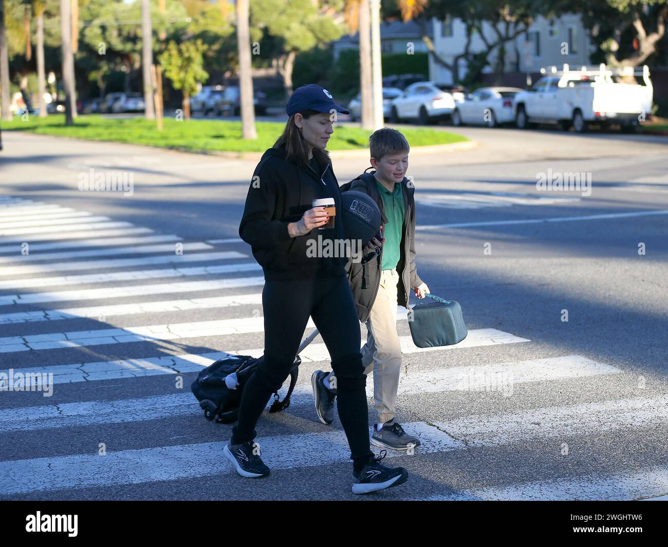 Jennifer Garner picks up son Samuel Affleck from school. Featuring ...