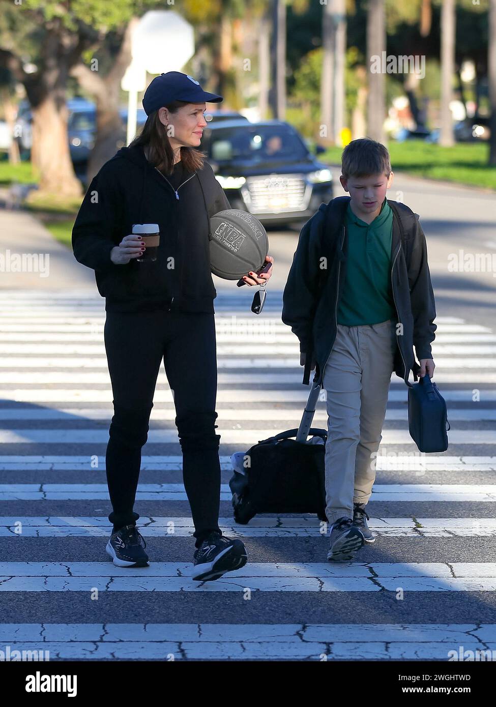 Jennifer Garner picks up son Samuel Affleck from school. Featuring ...