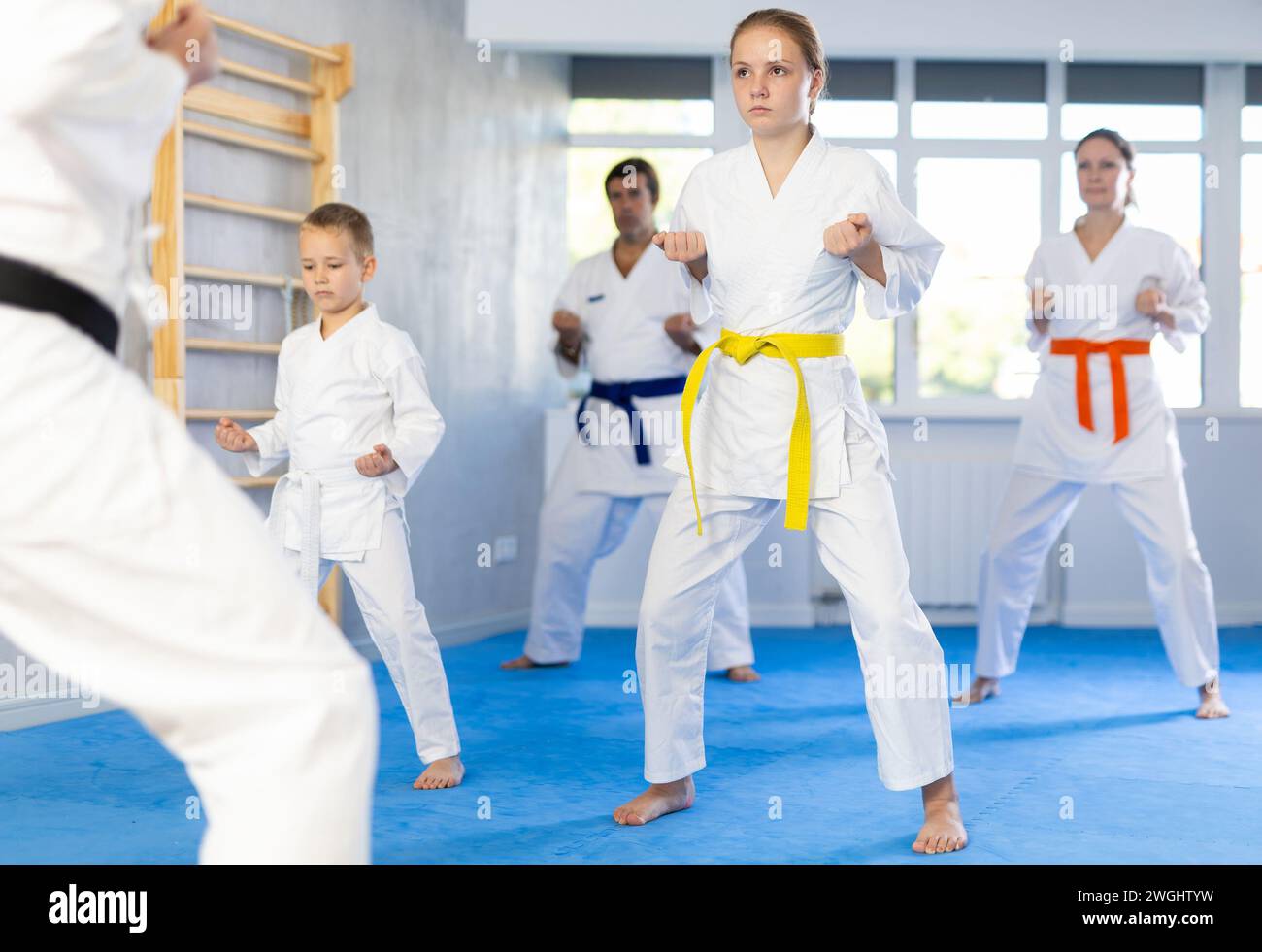 Daughter practicing karate hi-res stock photography and images - Alamy