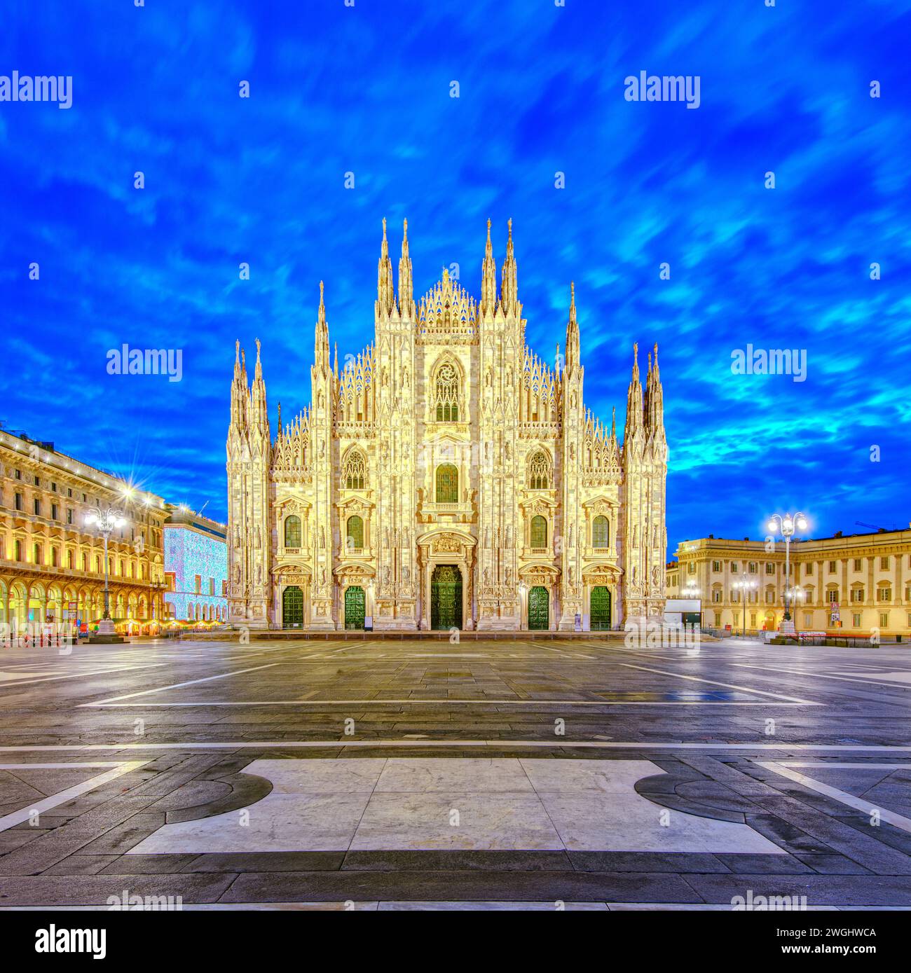Milan, Italy at the Milan Duomo during blue hour Stock Photo - Alamy