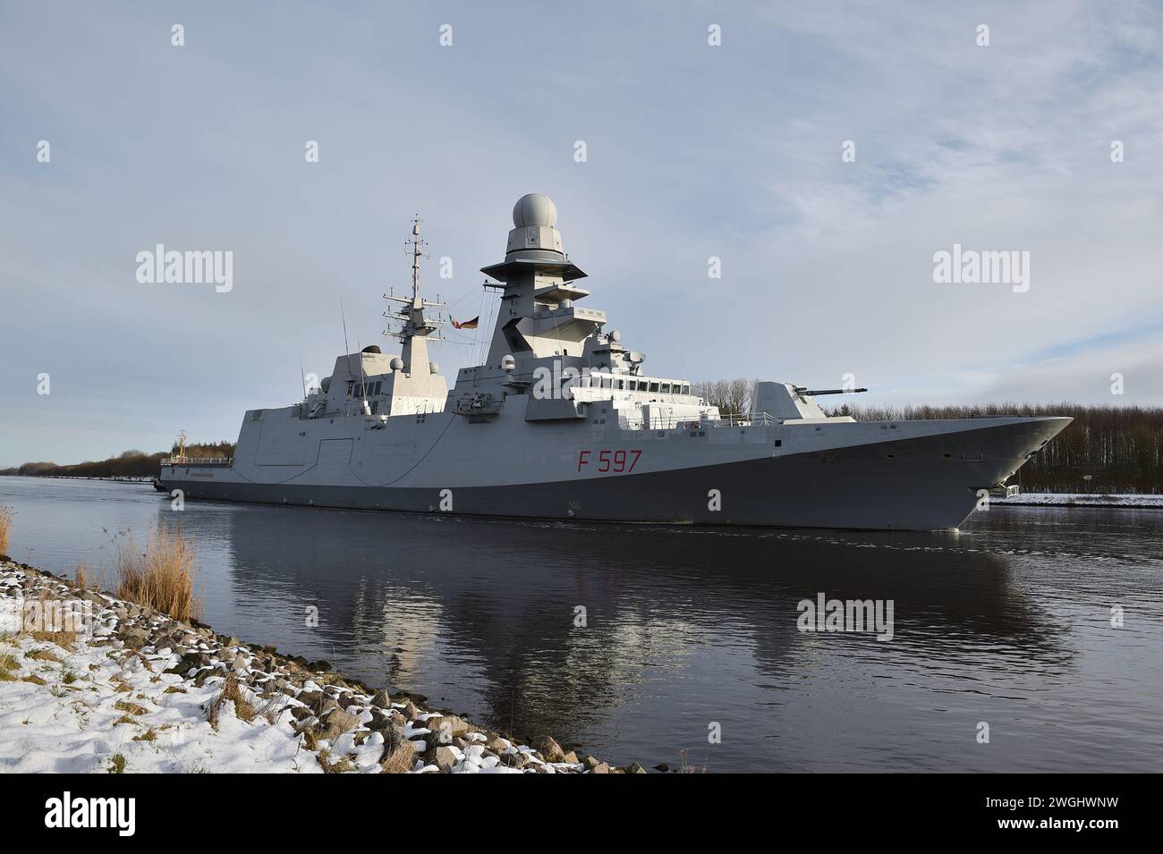Italian Frigate Travels Through The North-Baltic Channel Stock Photo ...