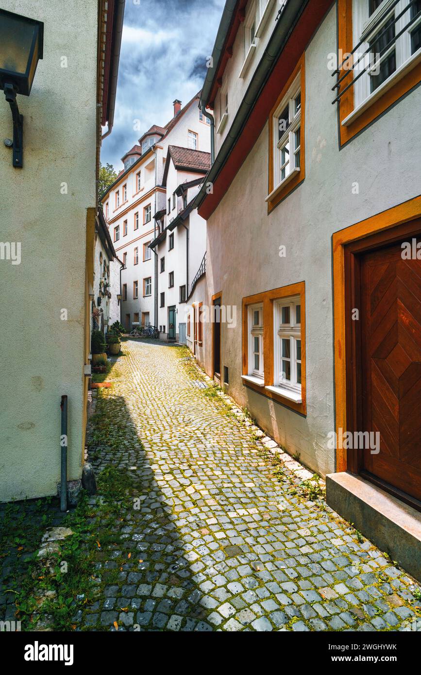 Quiet Urban Neighborhood with Empty Street and Residential Houses Stock ...