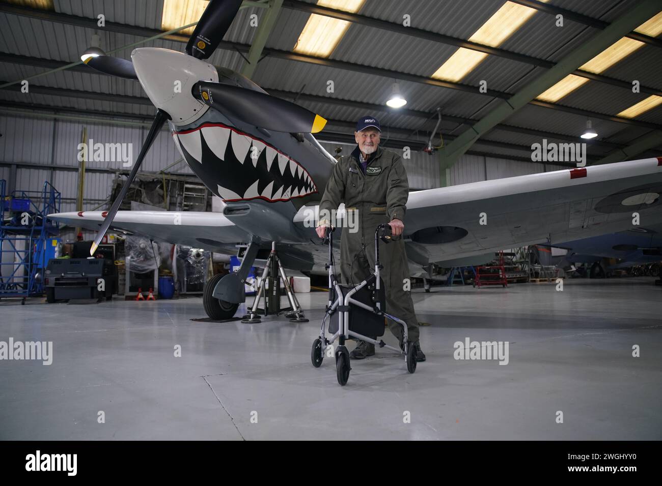 102-year-old Jack Hemmings AFC prepares to fly a Spitfire plane to mark ...