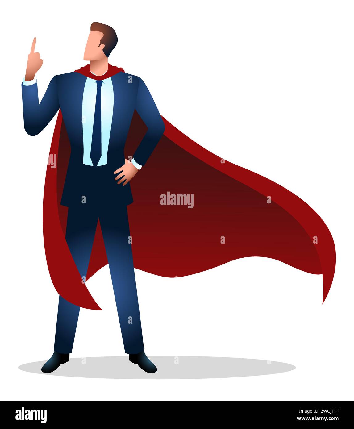 Business concept illustration of a businessman as a superhero Stock ...