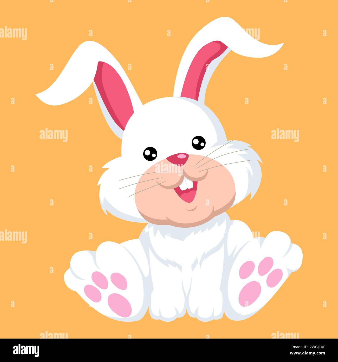 Simple flat vector illustration of cute bunny cartoon Stock Vector ...