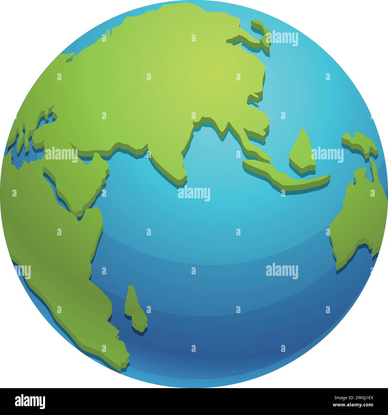 Earth globe icon cartoon vector. Asia grid. Travel network continent ...