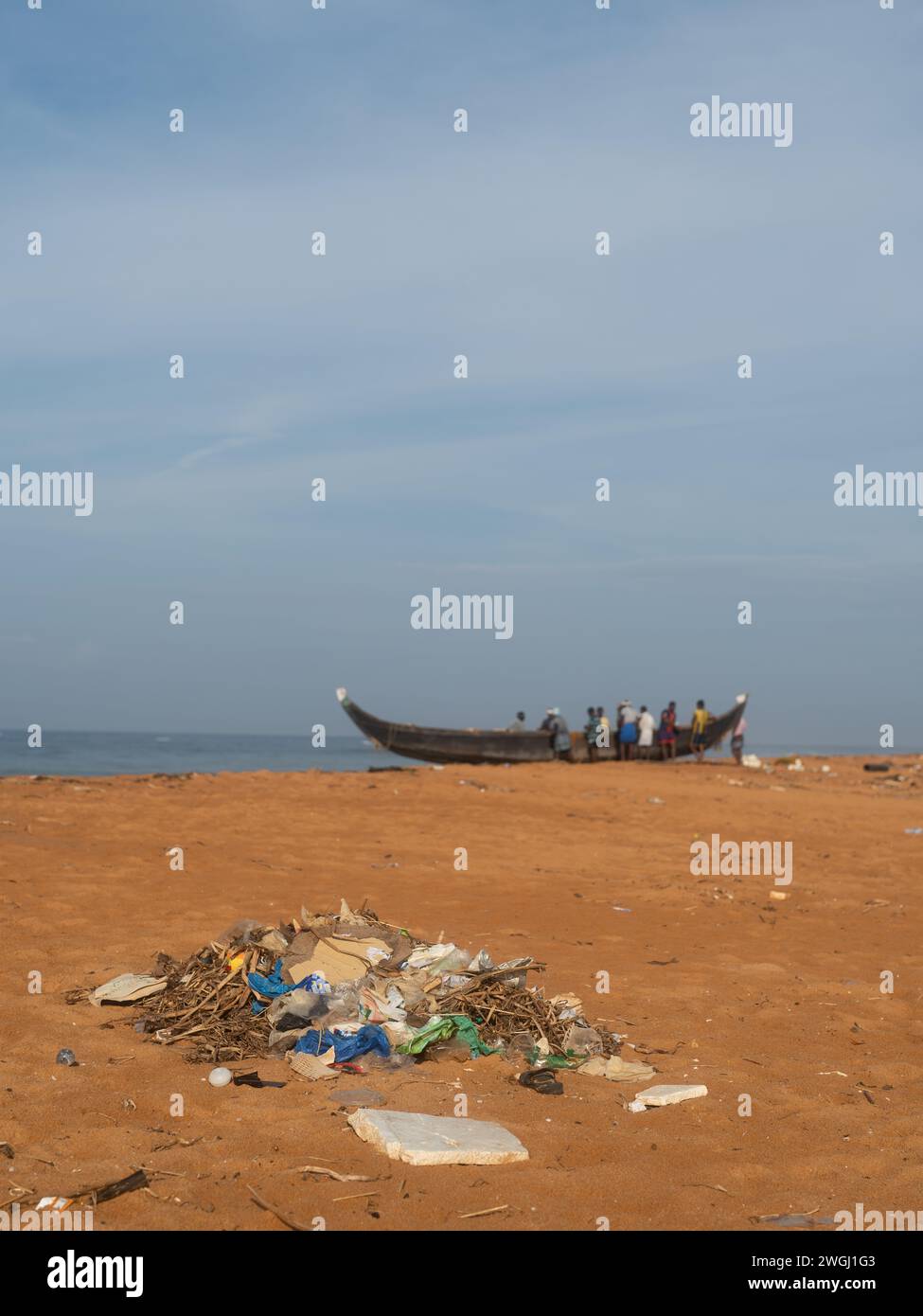Trash on the beach. Eco issues in the world Stock Photo - Alamy