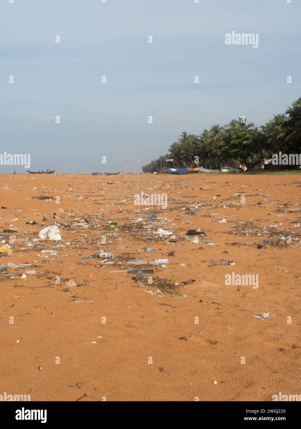 Trash on the beach. Eco issues in the world Stock Photo - Alamy
