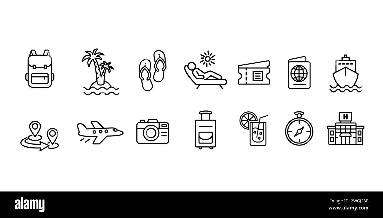 Travel Icons Isolated On White Background Stock Vector Image And Art Alamy