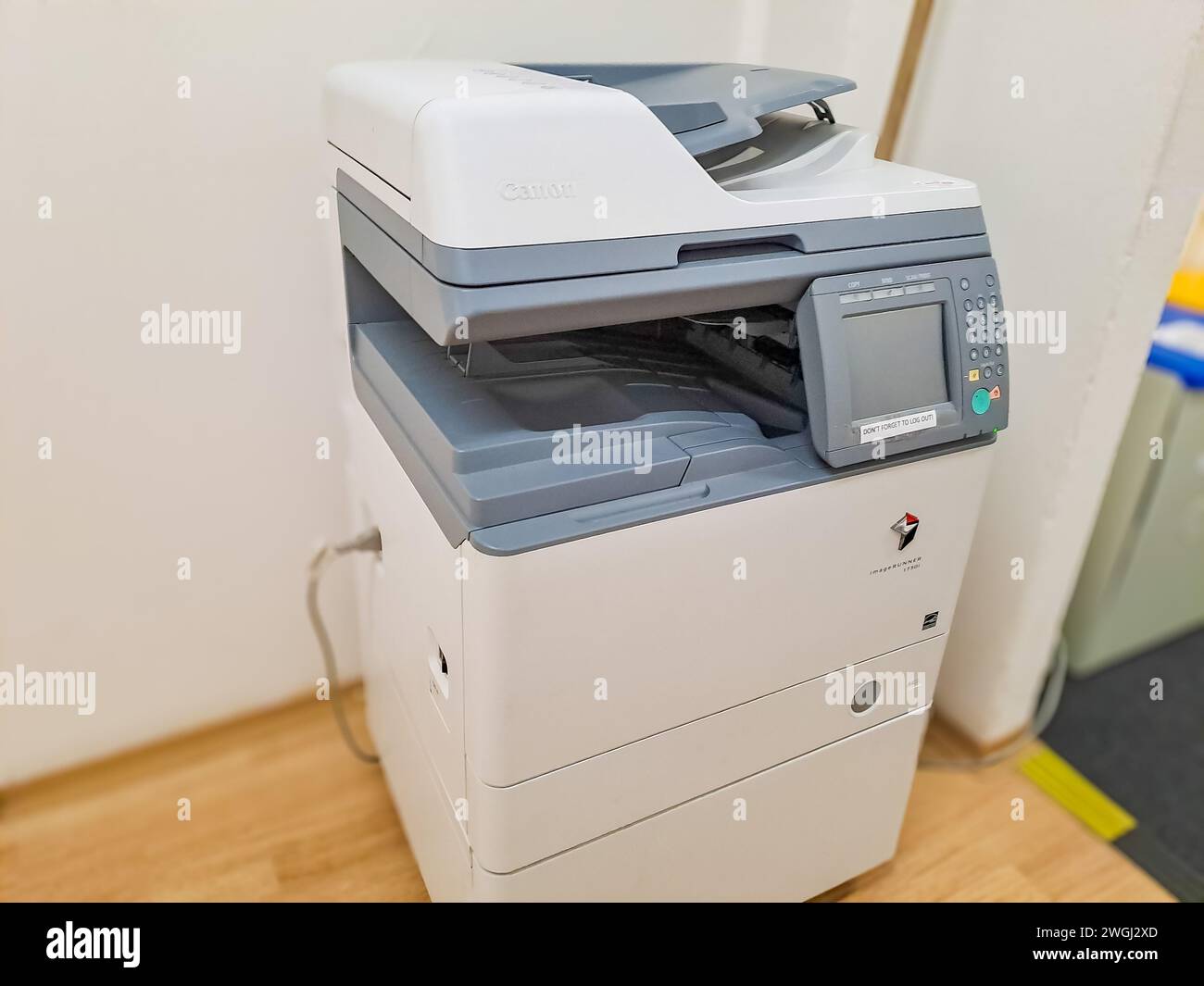 Photocopier photo , network printer is office worker tool equipment ...