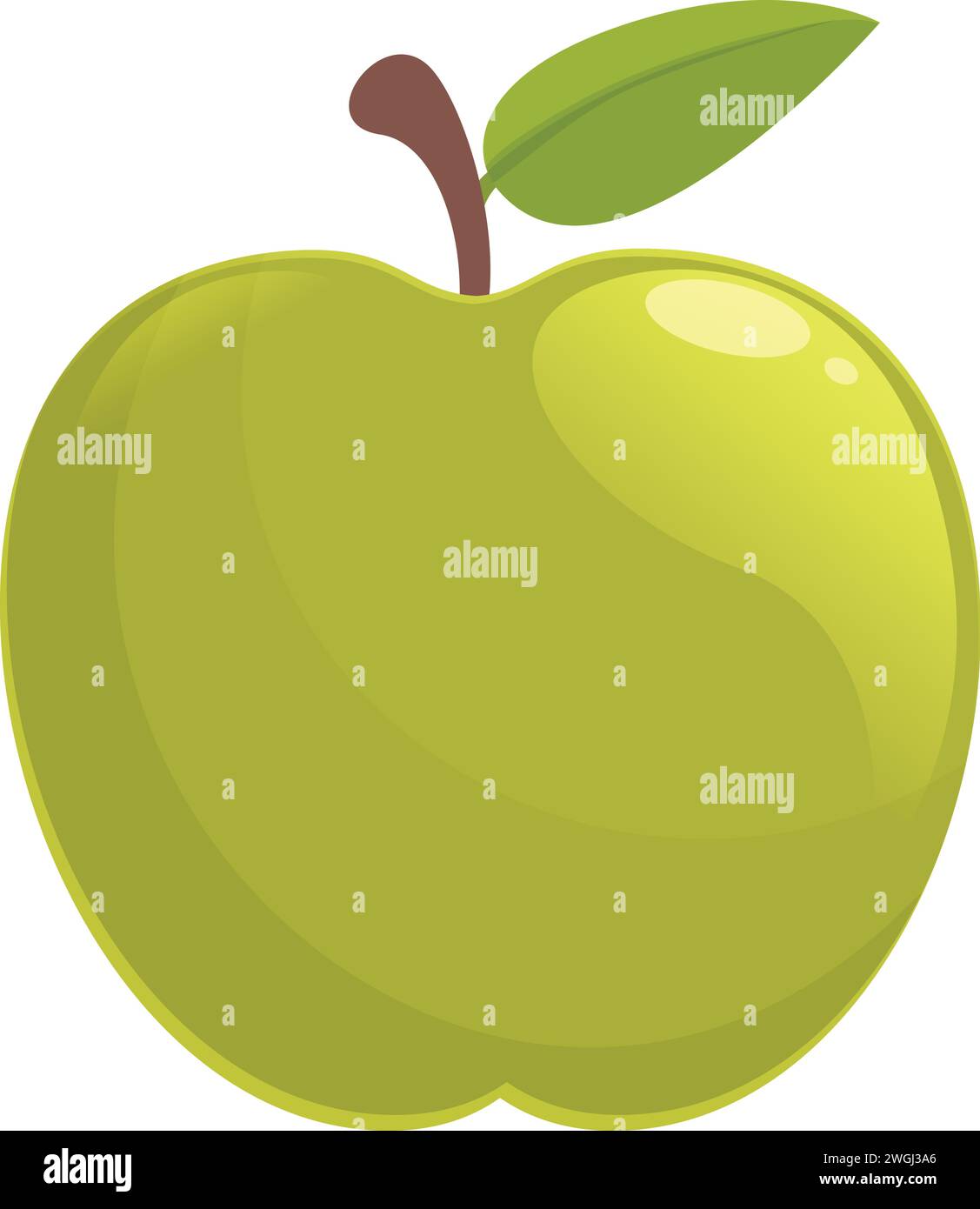 Green apple element icon cartoon vector. Produce section. Food seed ...
