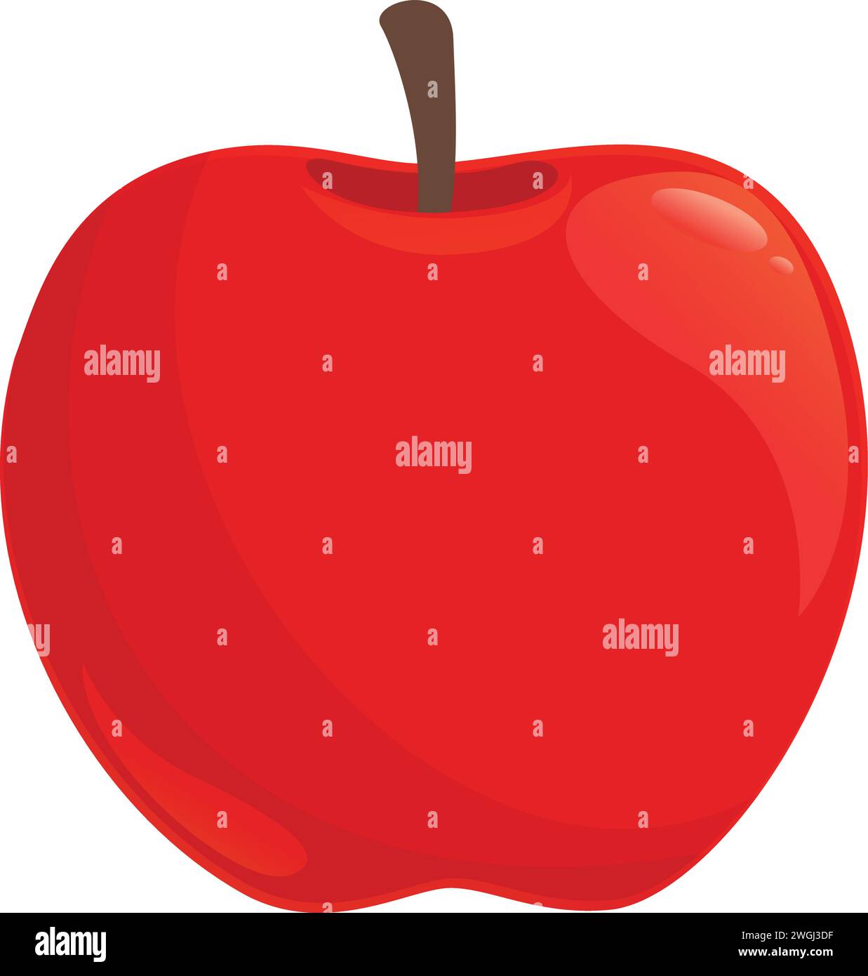 Whole red apple icon cartoon vector. Organic fruit. Fresh health sweet ...