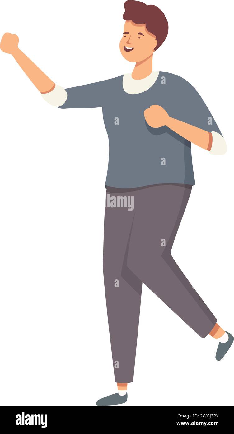 Fun dance winner icon cartoon vector. Leader office. Worker person ...