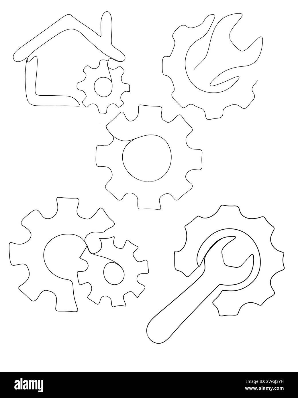 Settings icon. customize sign illustration. mechanical symbol. logo ...