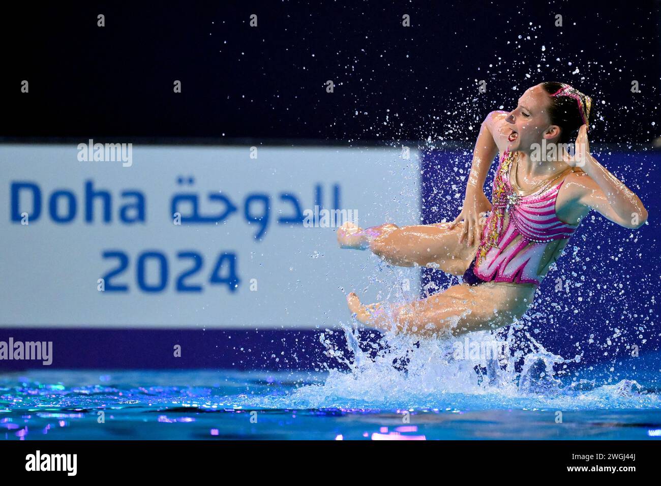 Athletes of Team Israel compete in the artistic swimming Mixed team ...