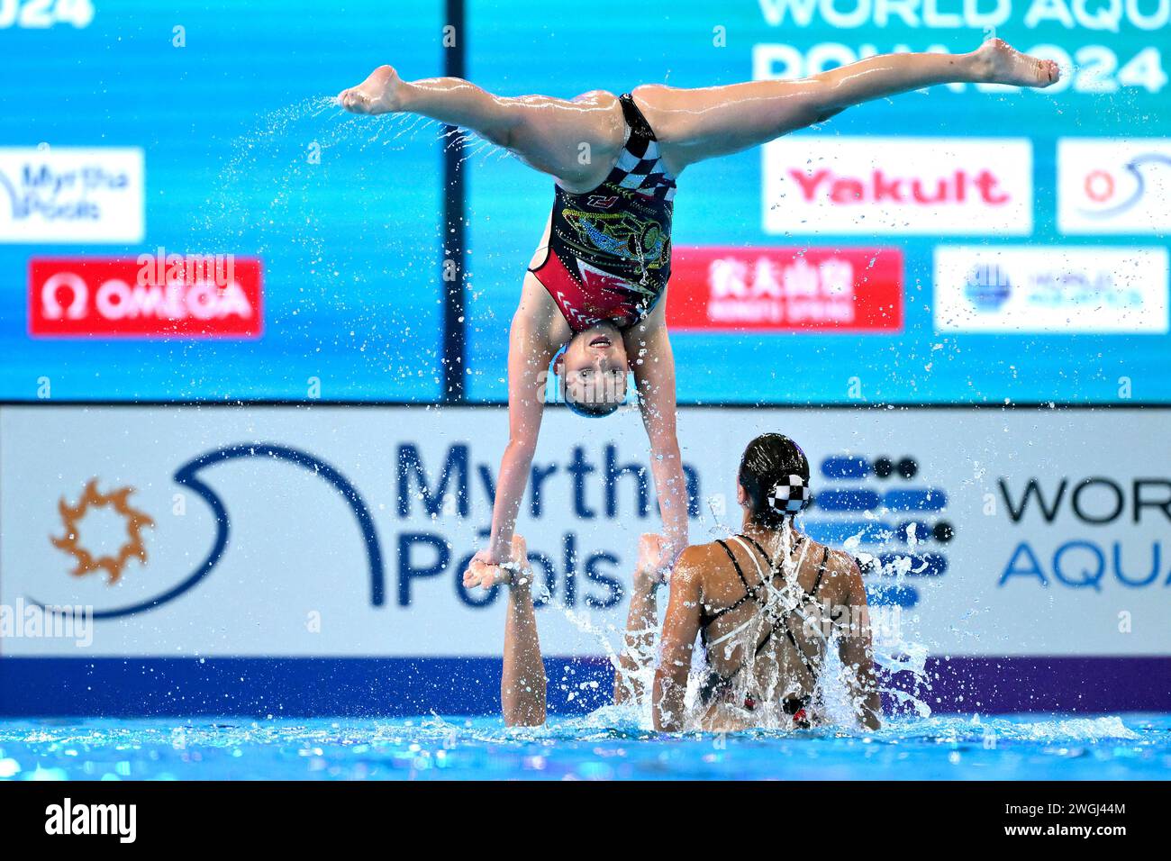 Athletes of Team Chile compete in the artistic swimming Mixed team ...