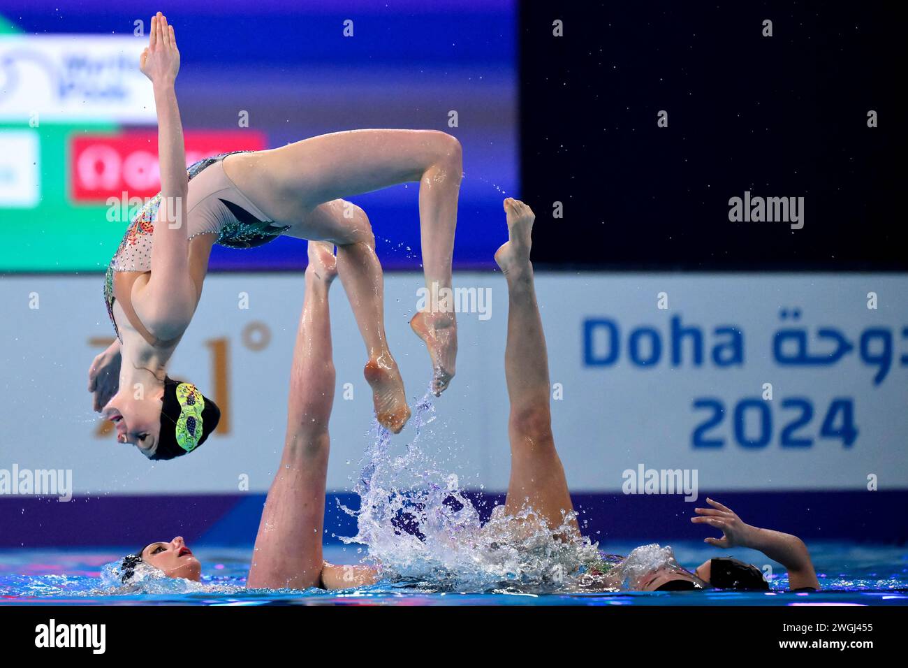 Athletes of Team Italy compete in the artistic swimming Mixed team ...