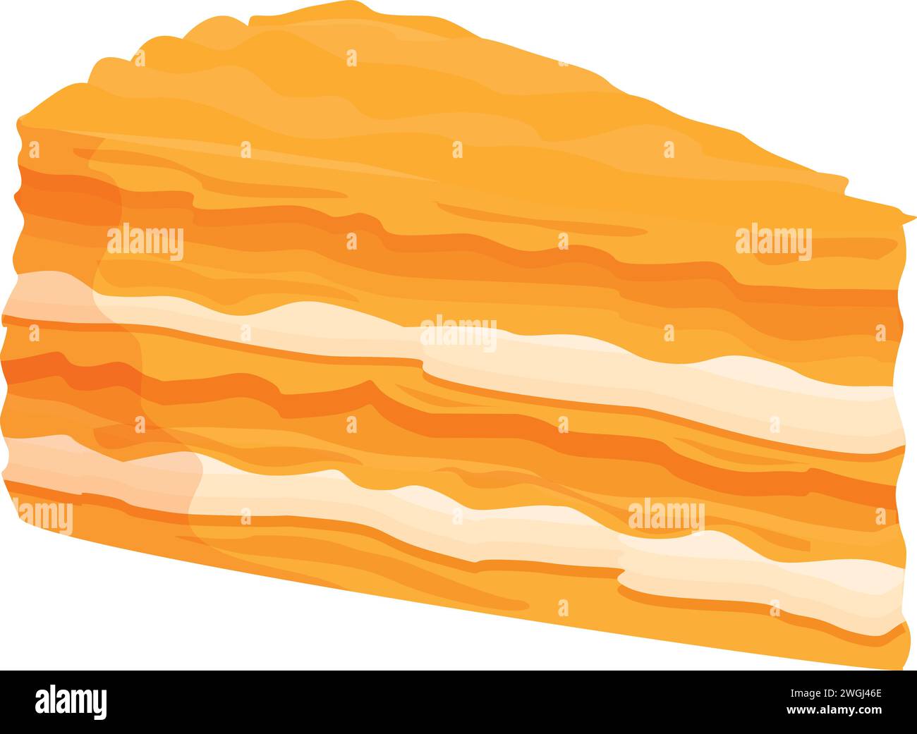 Sweet Napoleon slice icon cartoon vector. Menu dessert. Cafe cream meal ...