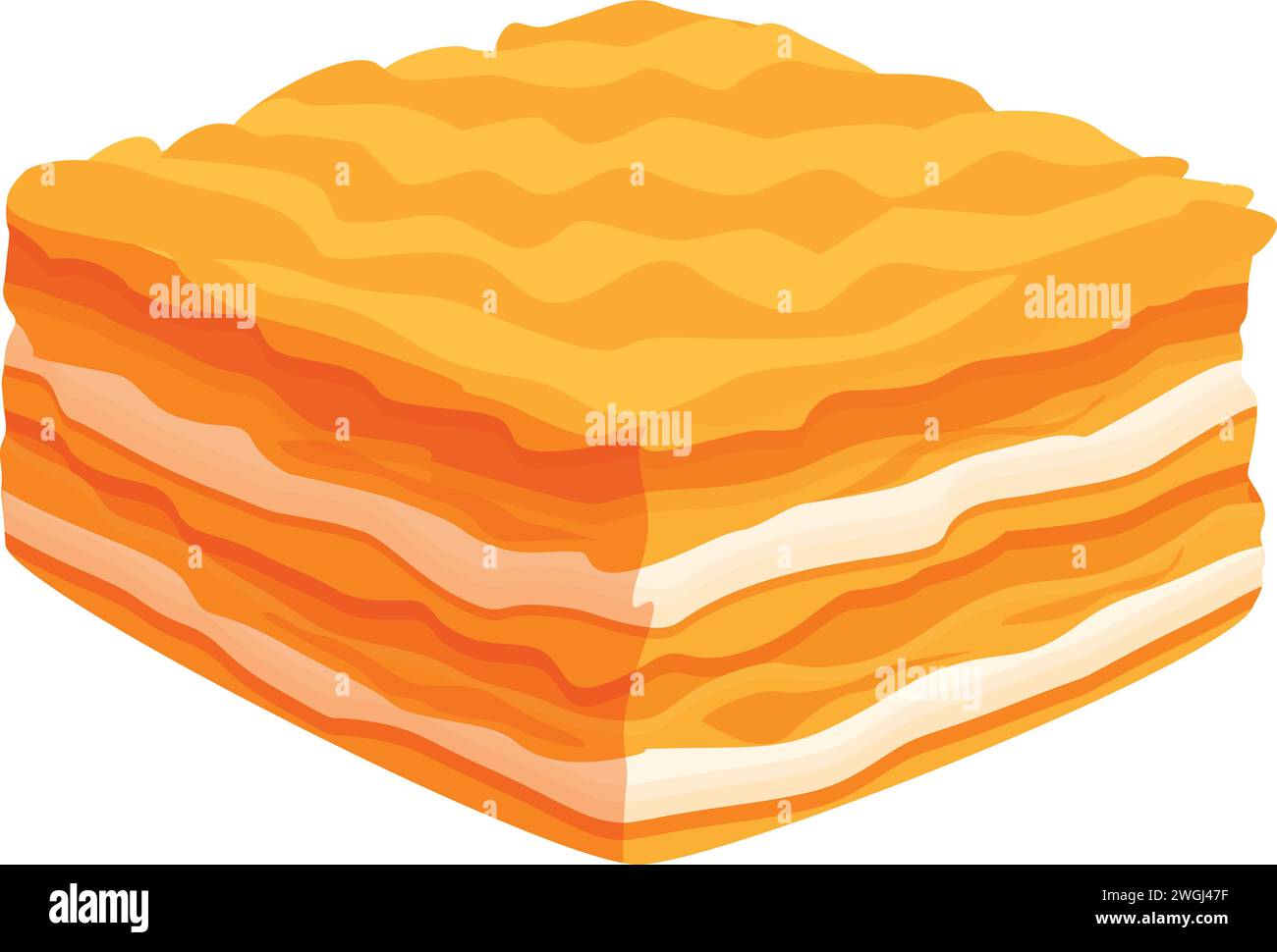 Napoleon food icon cartoon vector. Cake party. Fruit dessert menu Stock ...