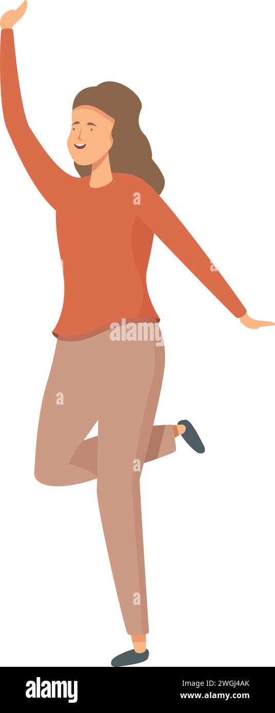 Dancing girl icon cartoon vector. Office party. Prize celebration young ...