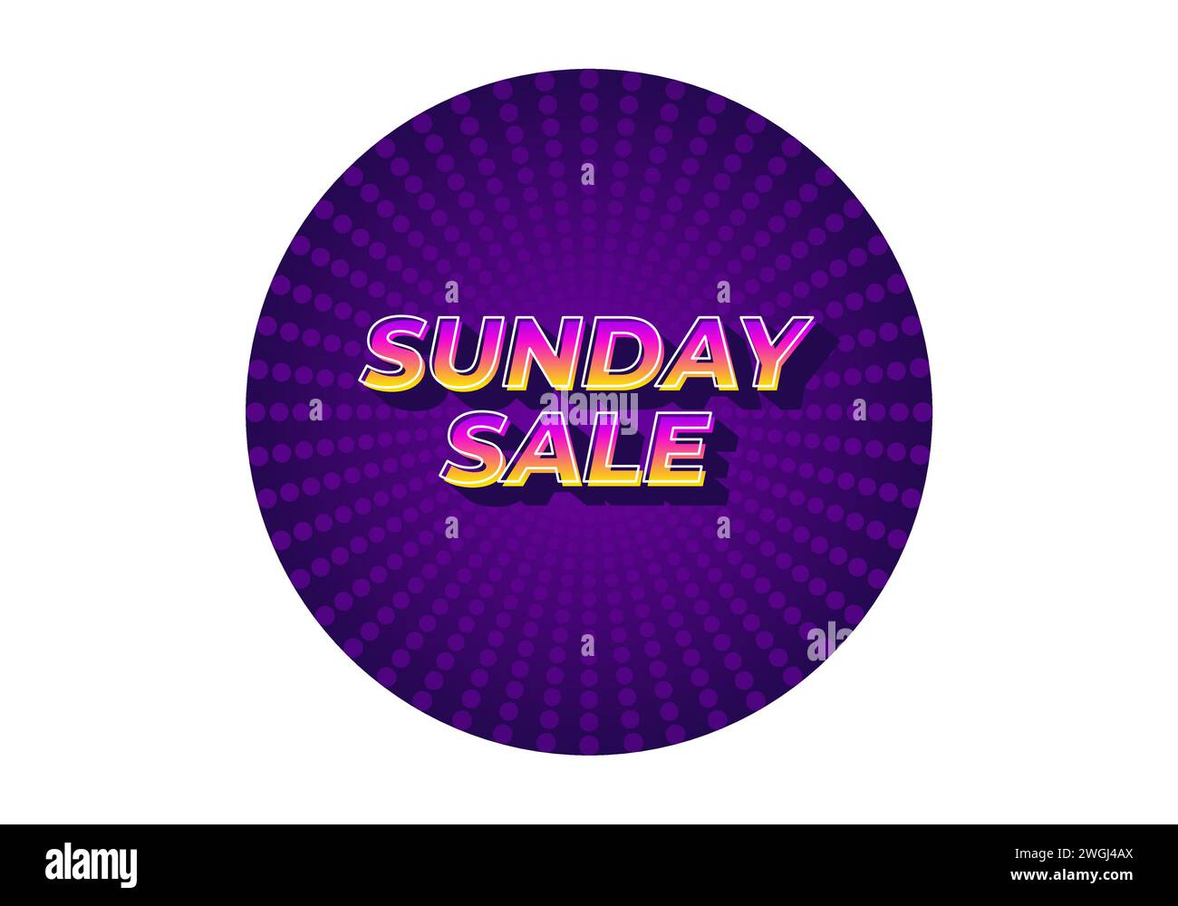 Sunday sale. Text effect design in 3D style and eye catching colors ...