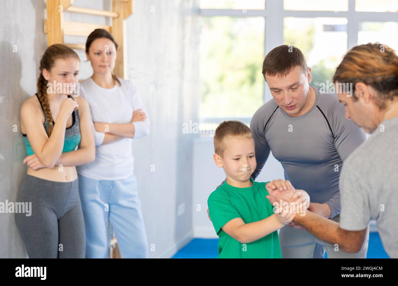 Boy in self-defense class tries to perform method of neutralizing enemy ...
