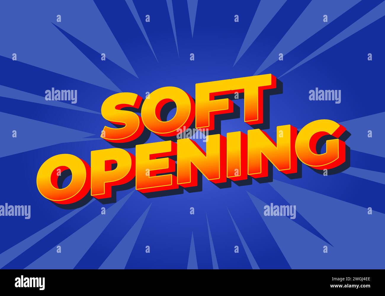 Soft opening. Text effect design in 3D look and eye catching colors ...